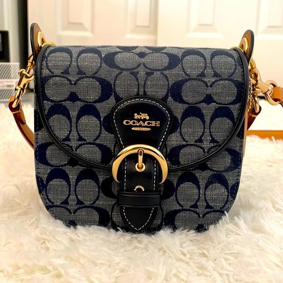 Bags | Coach Kleo Shoulder Bag 17 In Signature Chambray Blue Denim ...